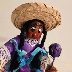 Hand Crafted | Other | Vintage Mexican Folk Art Oil Cloth Peasant ...